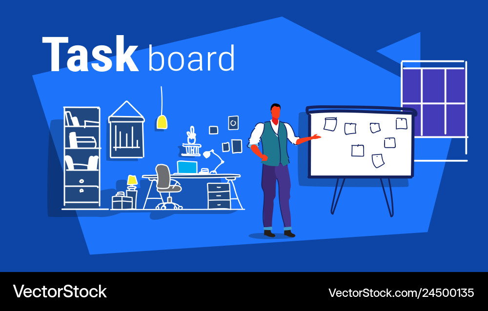 Businessman planning weekly meeting schedule Vector Image