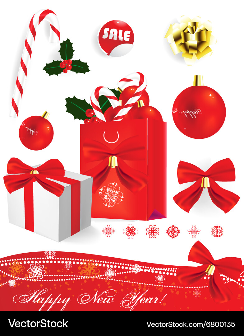 Christmas icon set Royalty Free Vector Image - VectorStock