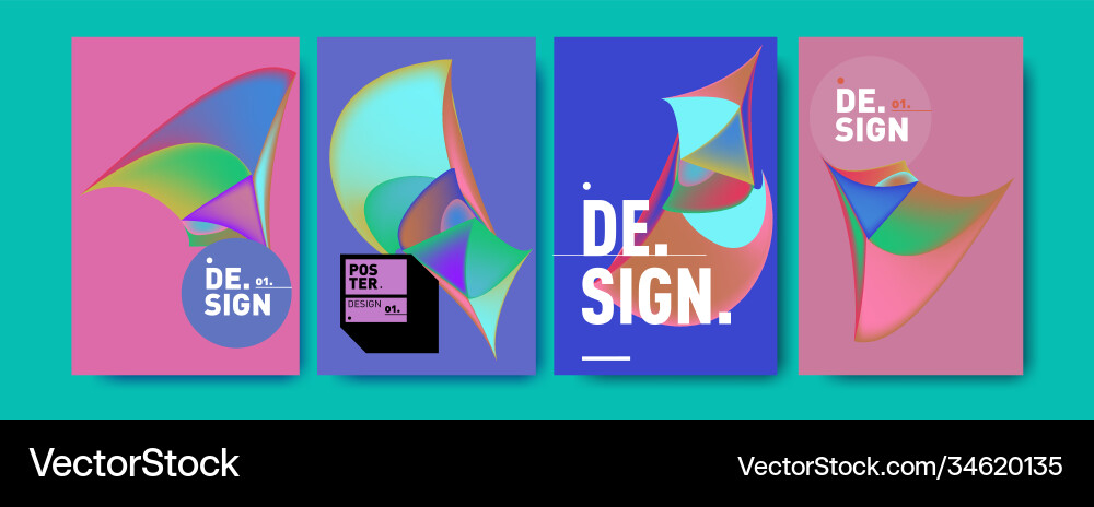 Colorful abstract liquid and fluid poster Vector Image