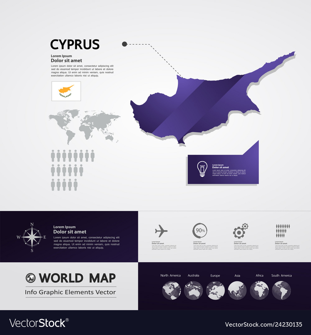 Cyprus map Royalty Free Vector Image - VectorStock