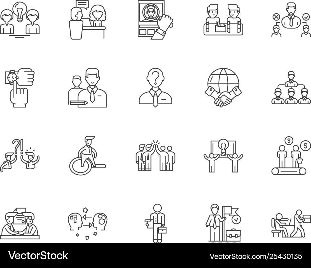 Errand service line icons signs set Royalty Free Vector