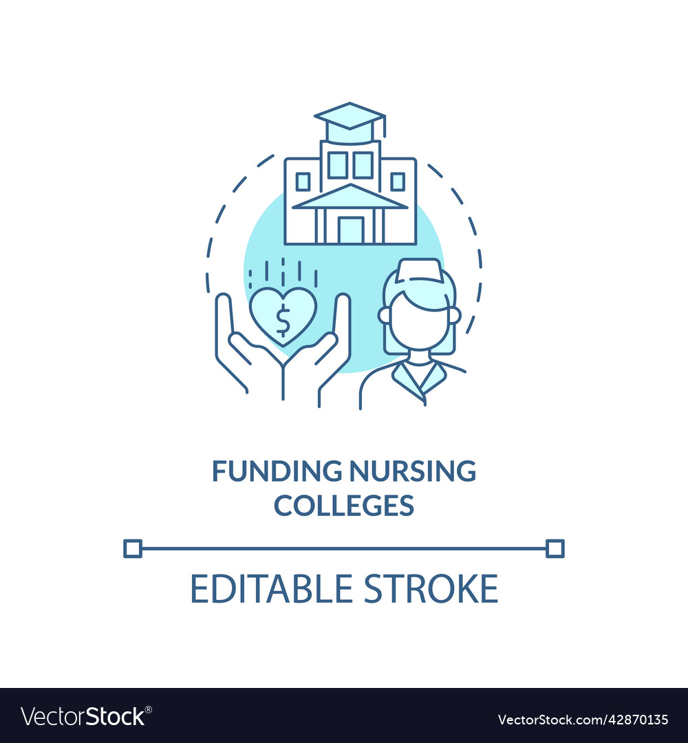 Funding nursing colleges turquoise concept icon Vector Image Funding nursing colleges turquoise concept icon Vector Image