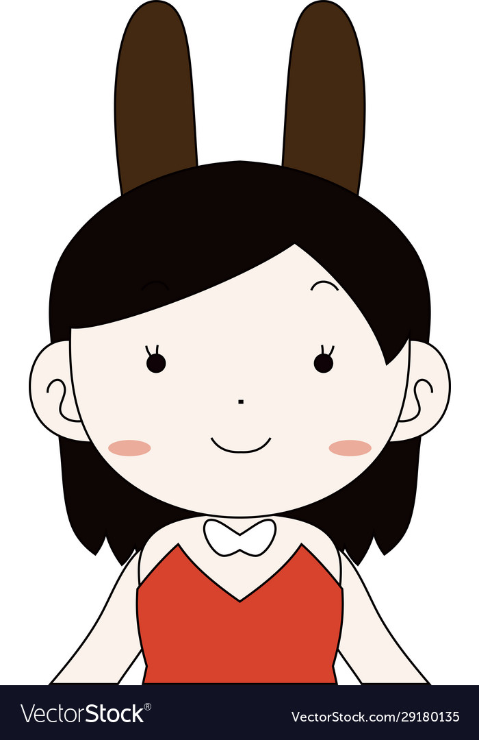 Pop cute pose bunny girl upper body Royalty Free Vector