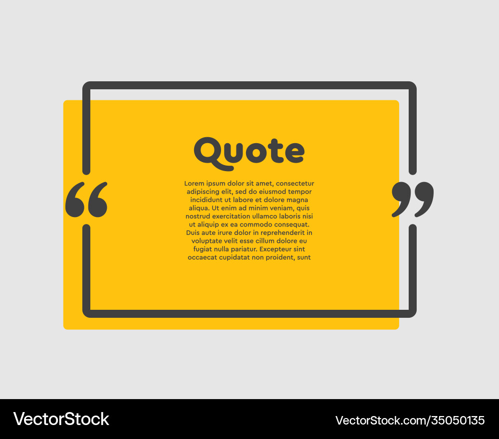 Quote rectangle text with bracket banner Vector Image
