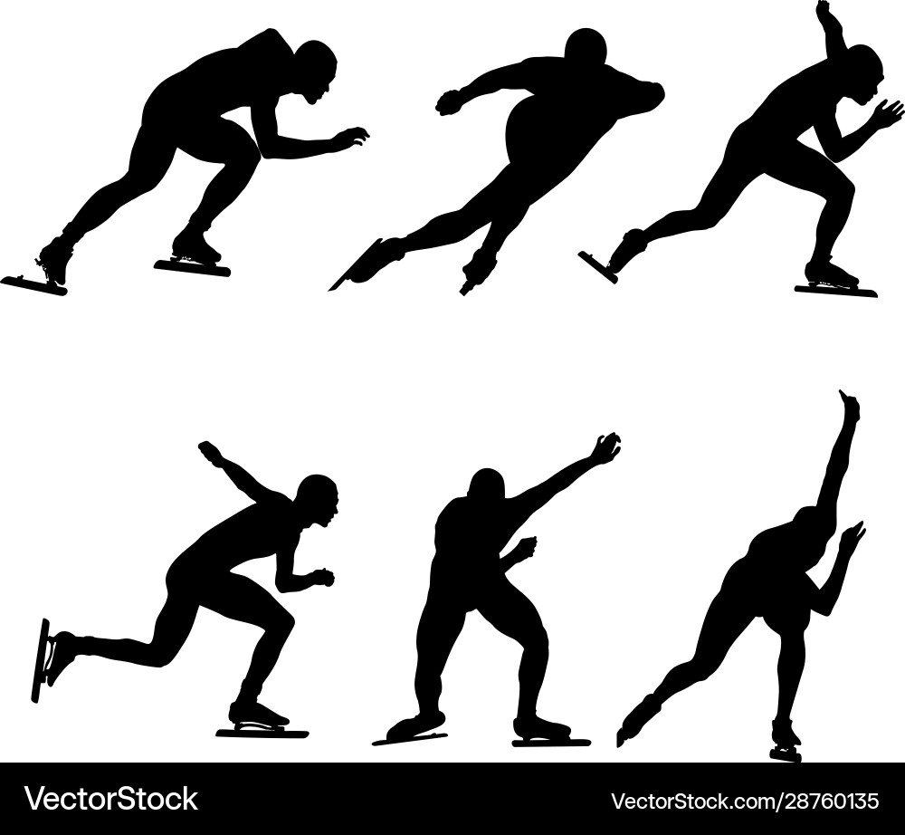 Set winter sport ice speed skating Royalty Free Vector Image
