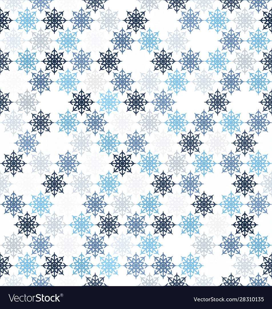 Snowflake pattern seamless winter background Vector Image