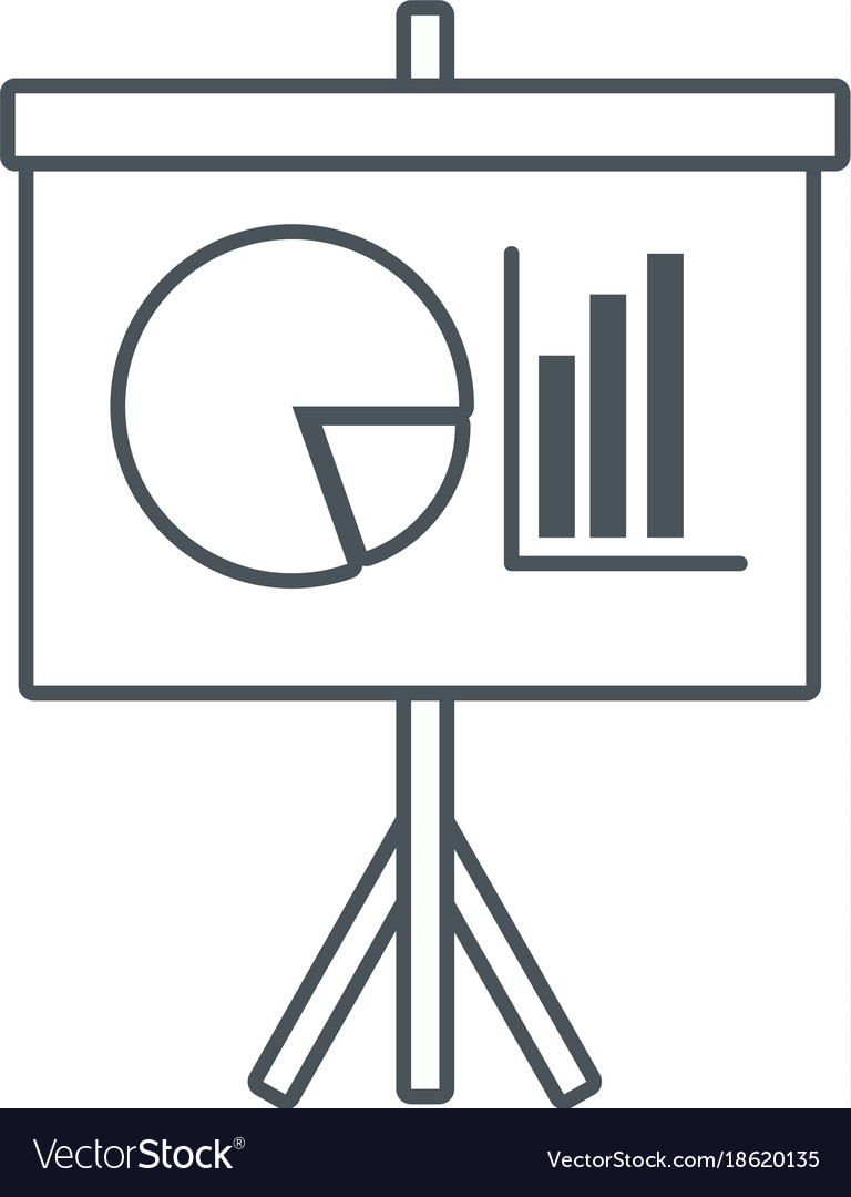 Statistics presentation board Royalty Free Vector Image