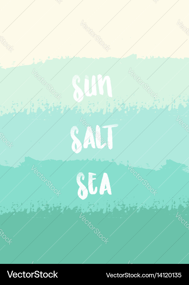 Sun salt sea poster design Royalty Free Vector Image