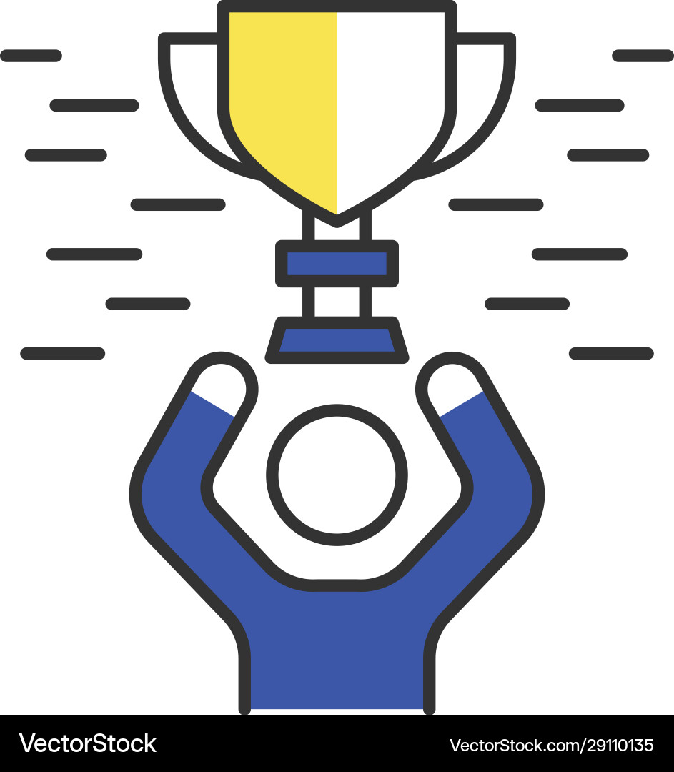 Tournament winning color icon Royalty Free Vector Image