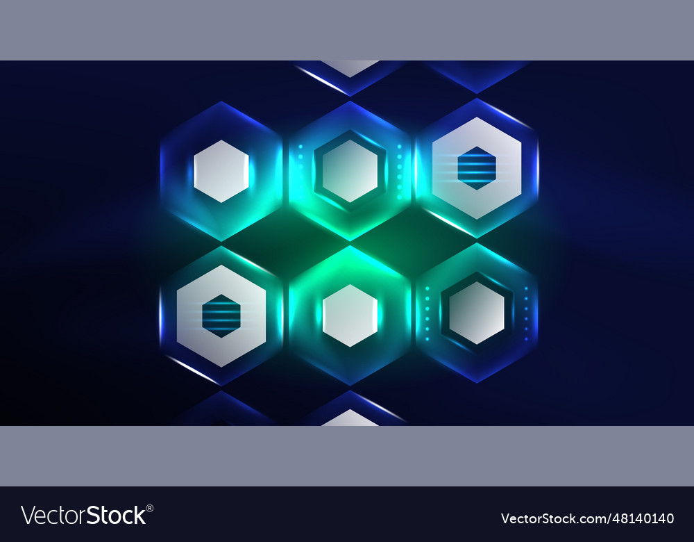 Abstract background neon hexagon Royalty Free Vector Image