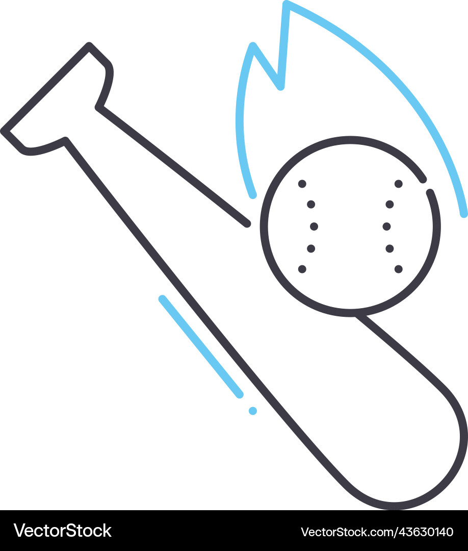 Baseball line icon outline symbol Royalty Free Vector Image