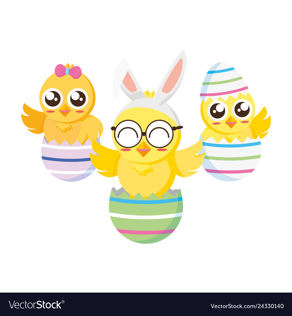 Cute chick easter Royalty Free Vector Image - VectorStock