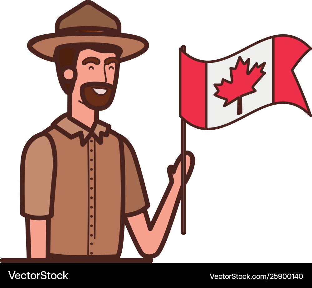 Forest ranger man cartoon design Royalty Free Vector Image