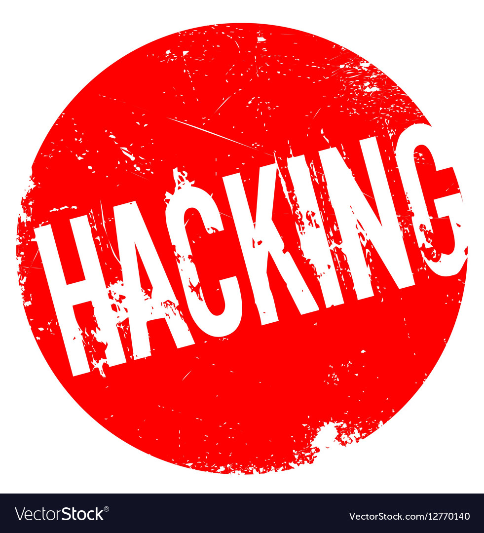 Hacking rubber stamp Royalty Free Vector Image