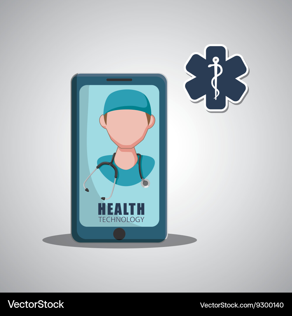 Health care design technology icon isolated Vector Image