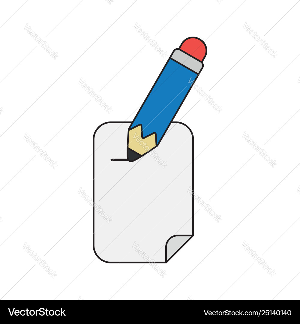 Icon concept writing paper with pencil black Vector Image