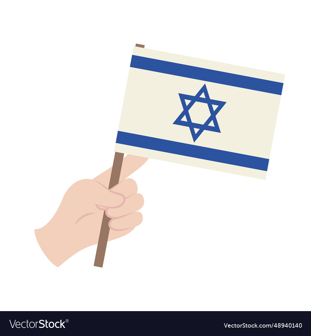 Israel flag with hand waving Royalty Free Vector Image