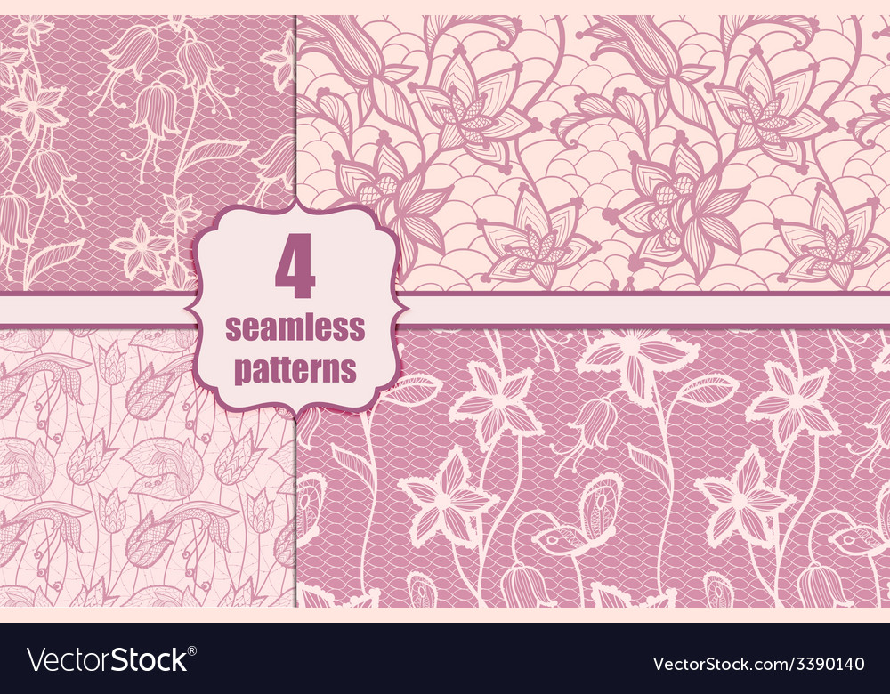 Lacy seamless pattern set Royalty Free Vector Image