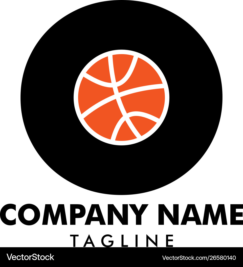 Letter o for basketball logo template Royalty Free Vector