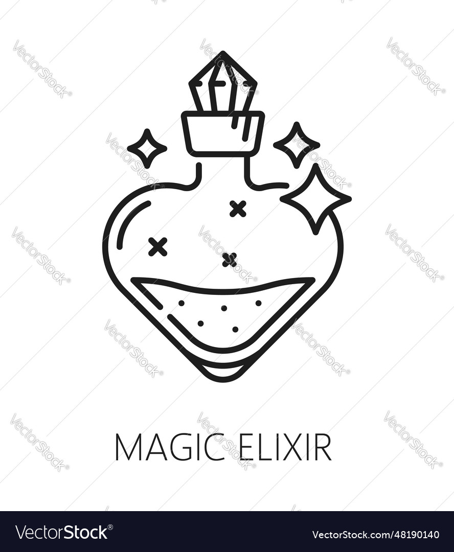 Magic elixir witchcraft and magic thin line icon Vector Image