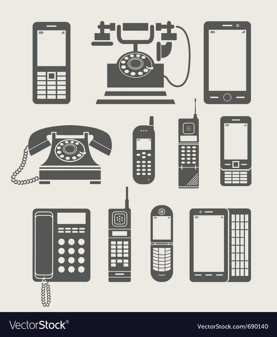 Phone set simple icon Royalty Free Vector Image