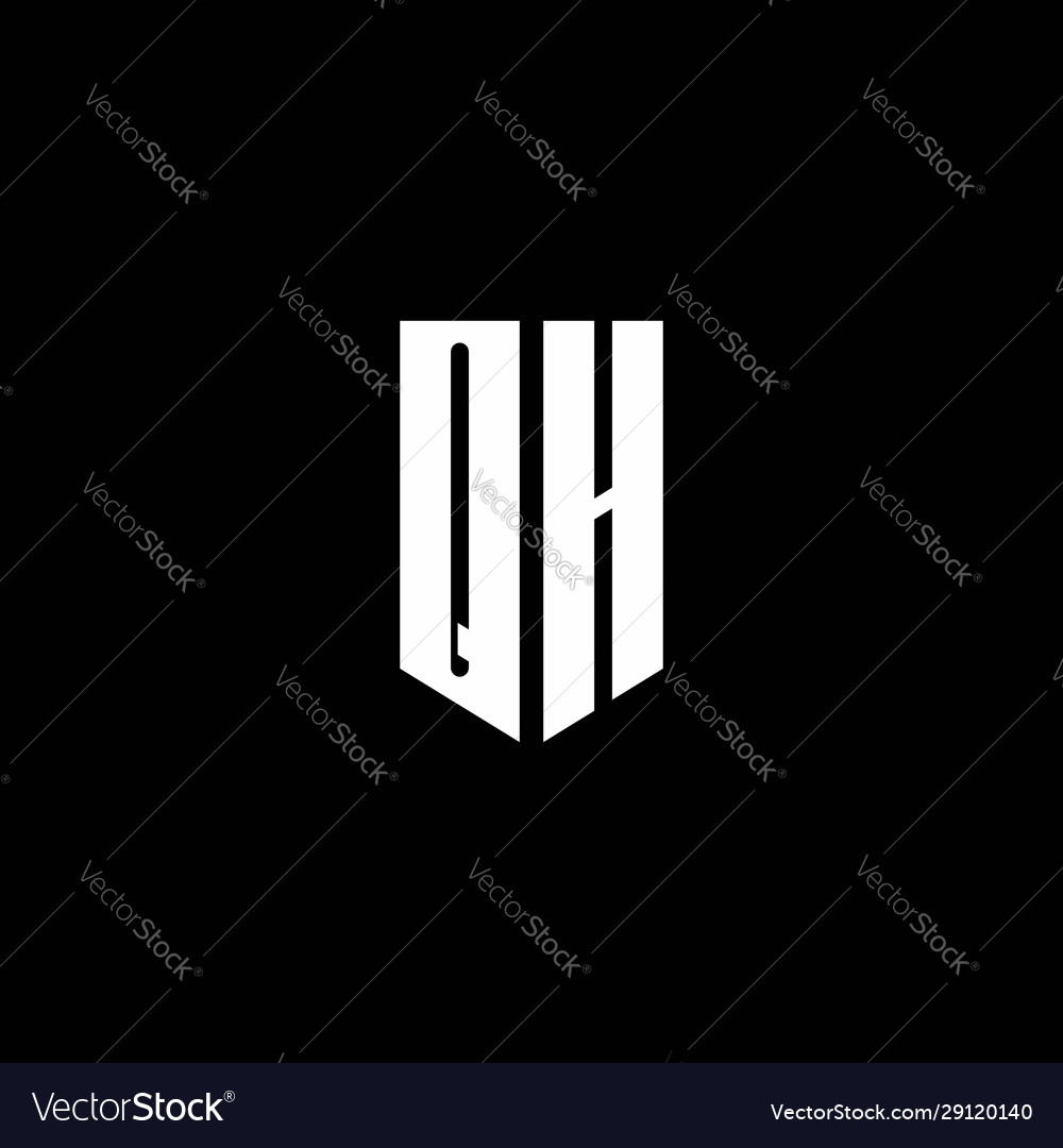 Qh logo monogram with emblem style isolated Vector Image
