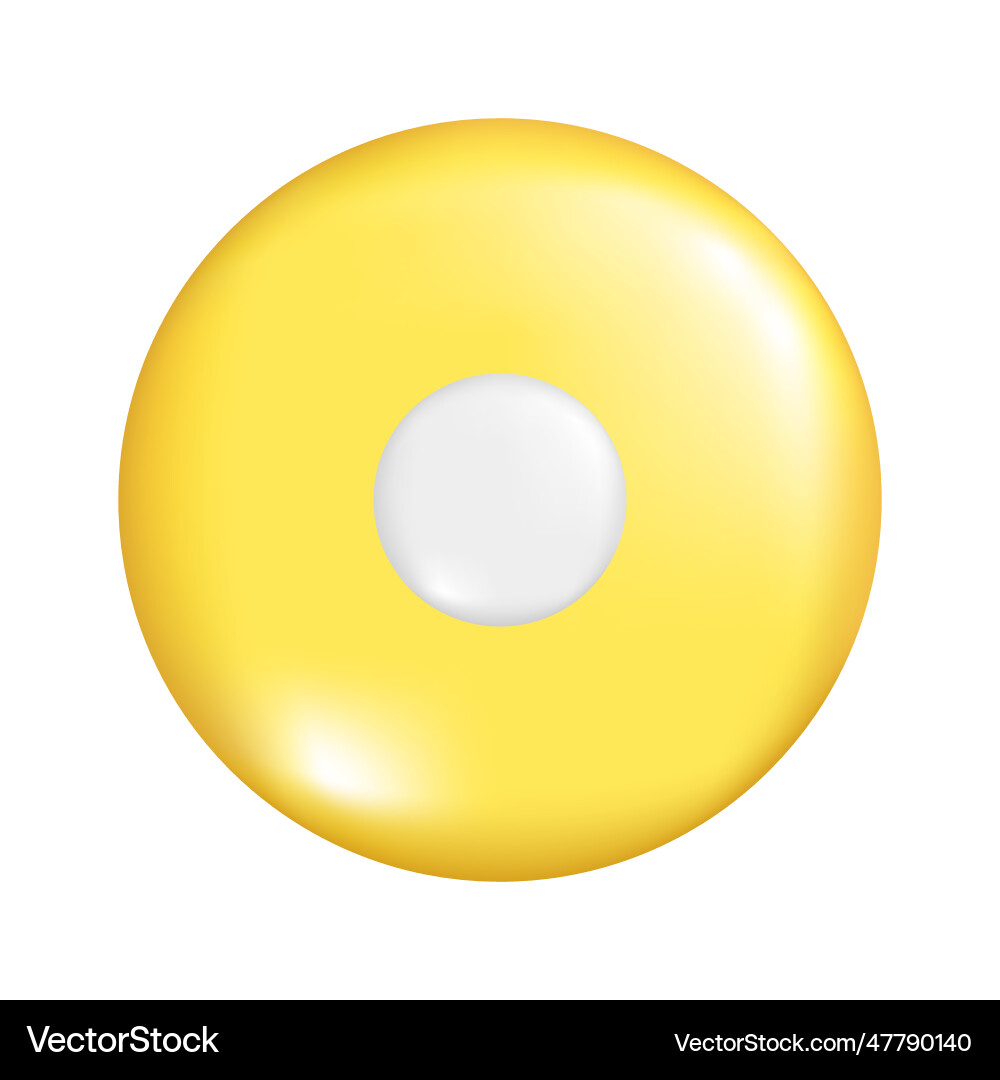Realistic 3d yellow round sphere shape with dot Vector Image