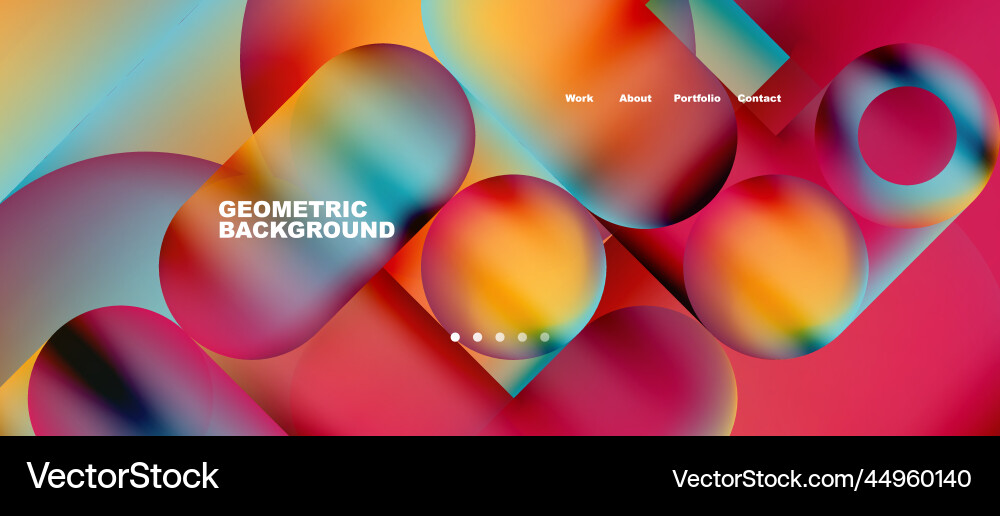Round shapes and circles with liquid gradients Vector Image