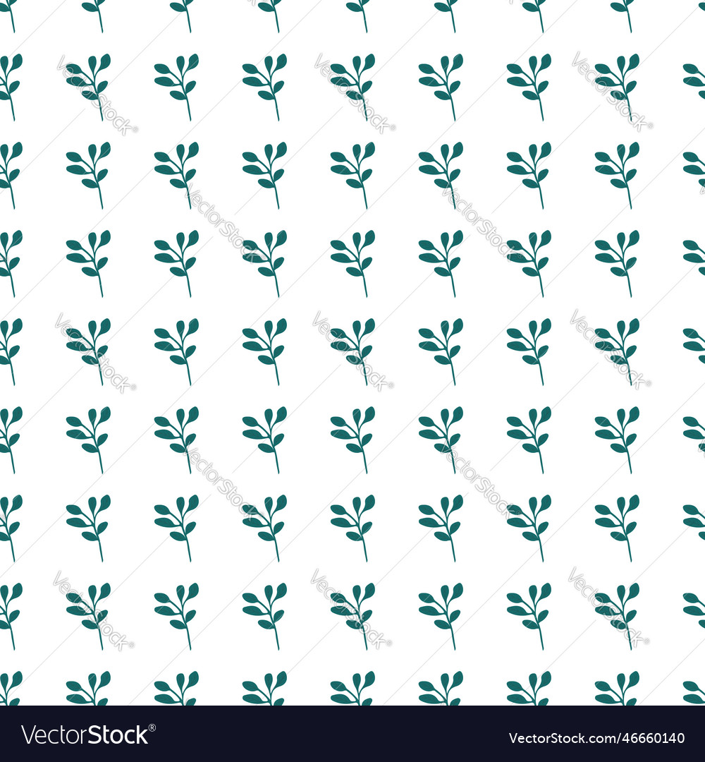 Simple branches with leaves seamless pattern Vector Image