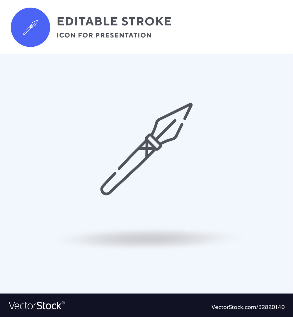 Spear icon filled flat sign solid Royalty Free Vector Image