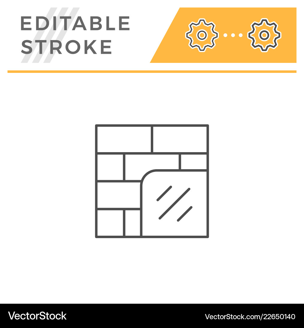 Wall insulation line icon Royalty Free Vector Image