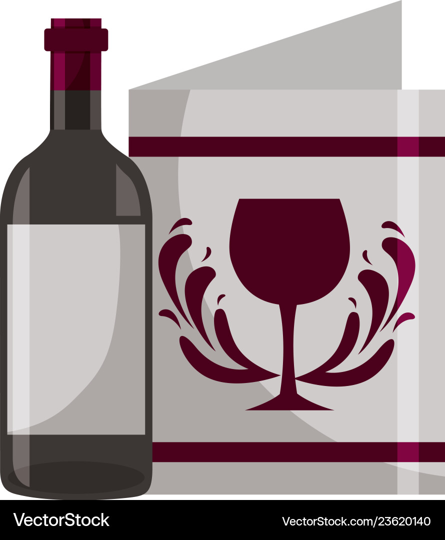 Wine bottle restaurant menu beverages Royalty Free Vector