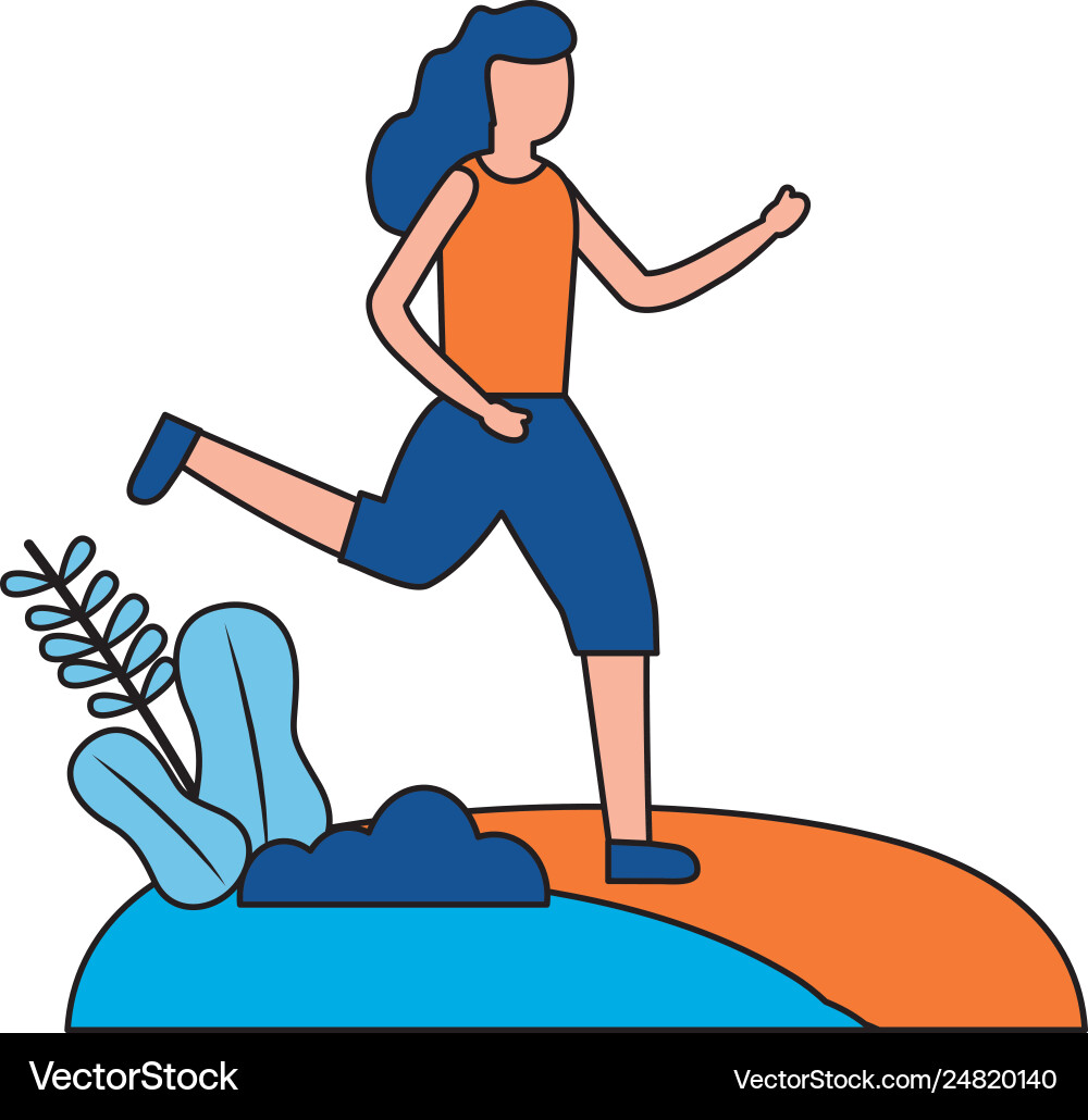 Woman training sport outdoors Royalty Free Vector Image