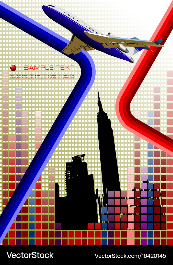 Aircraft poster with passenger airplane image Vector Image