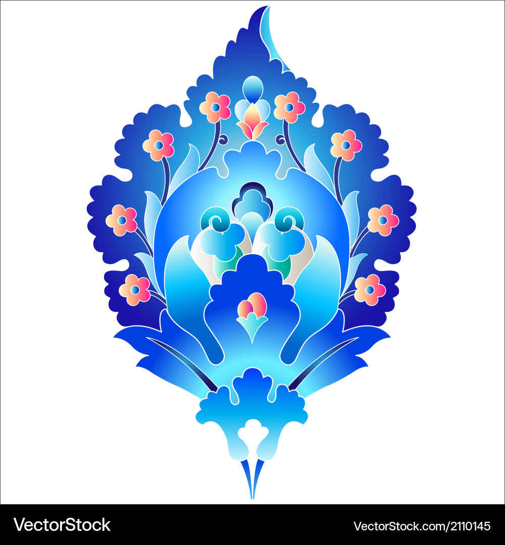 Blue oriental ottoman design forty six Royalty Free Vector