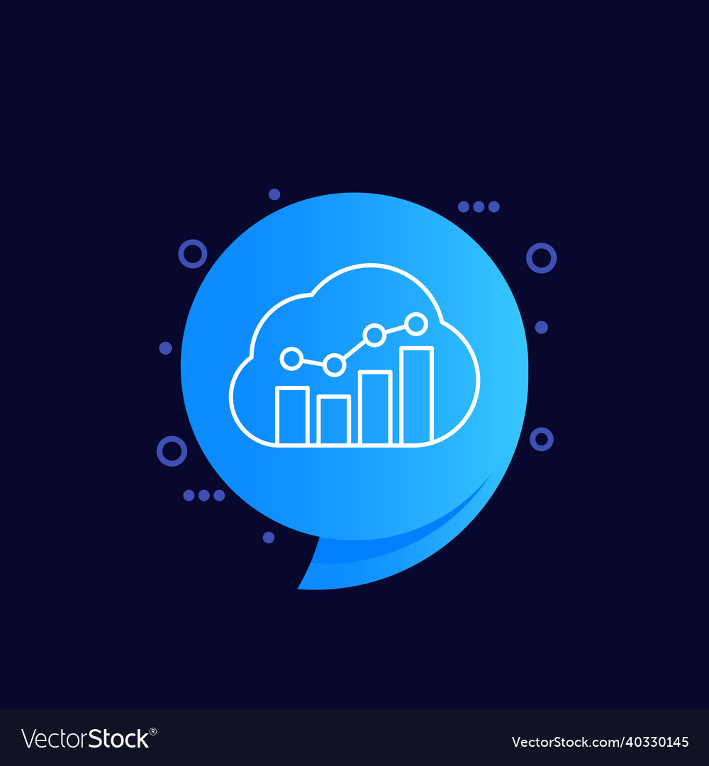 Cloud analytics line icon Royalty Free Vector Image