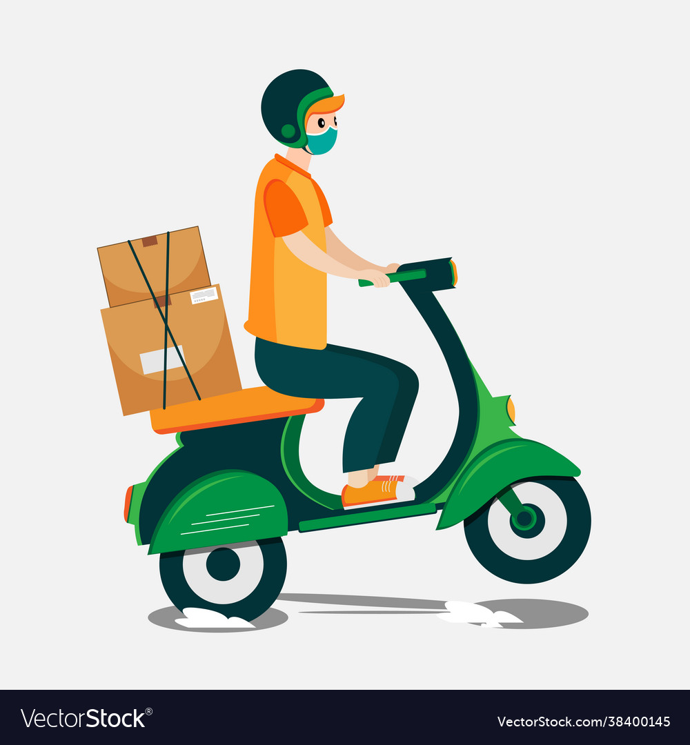 Fast delivery man courier Royalty Free Vector Image Fast delivery man courier Royalty Free Vector Image