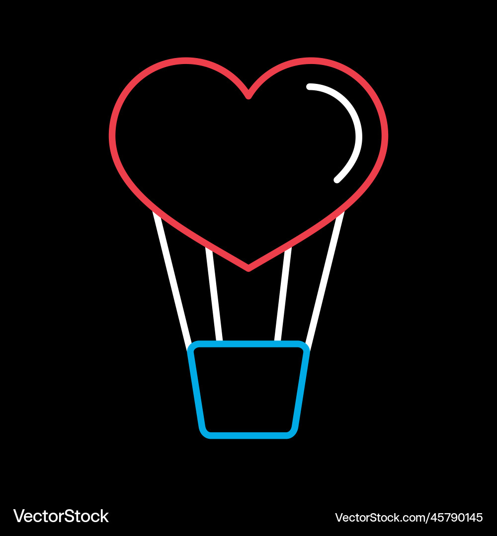 Heart air balloon isolated icon Royalty Free Vector Image