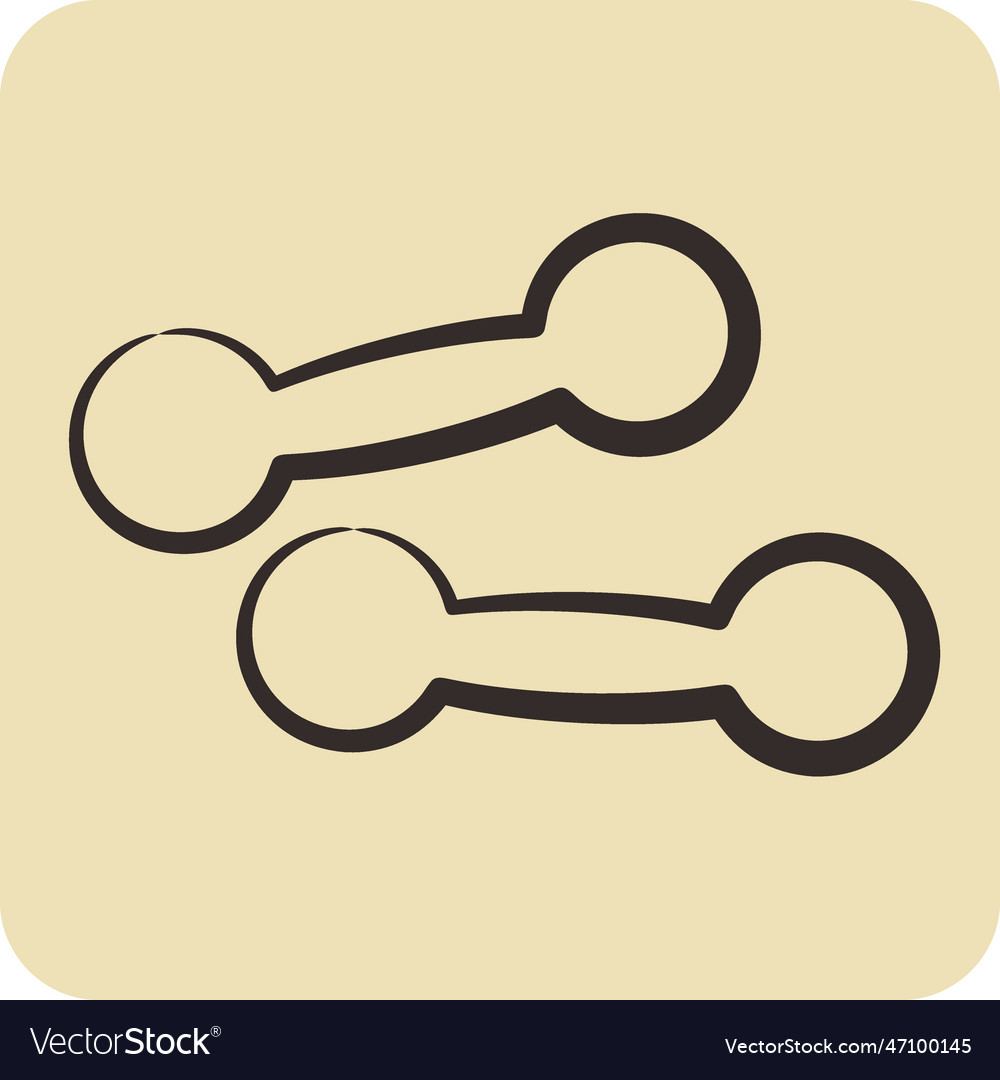 Icon dumbbells suitable for education symbol hand Vector Image