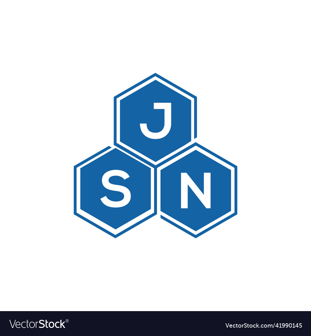Jsn letter logo design on white backgroundjsn Vector Image