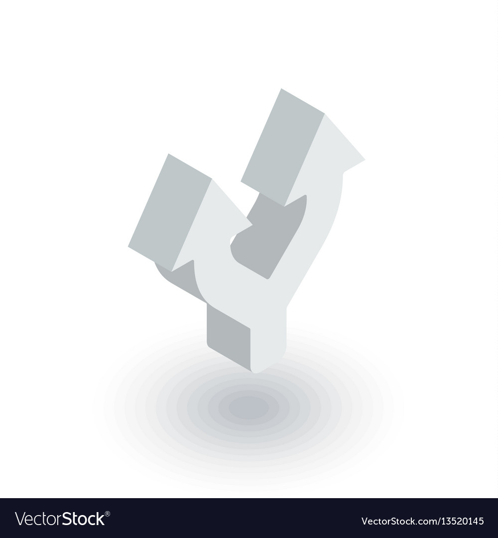 Junction separation two paths ways isometric Vector Image