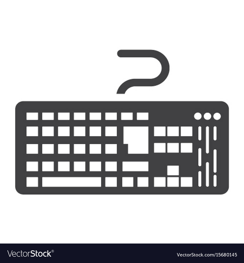 Keyboard solid icon button and device Royalty Free Vector