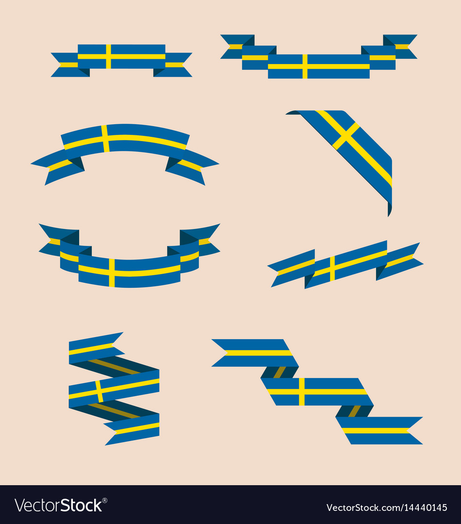 Ribbons or banners in colors of swedish flag Vector Image