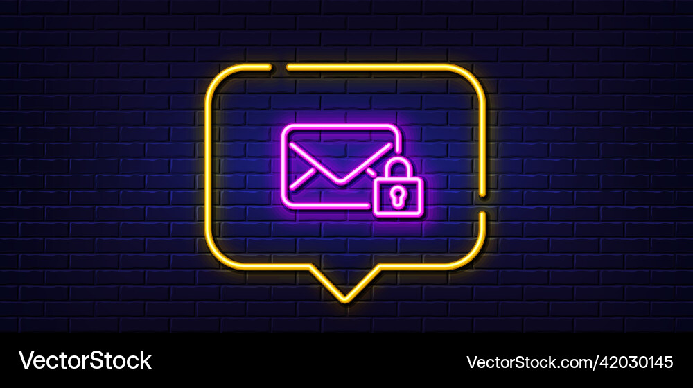 Secure mail line icon private message Royalty Free Vector