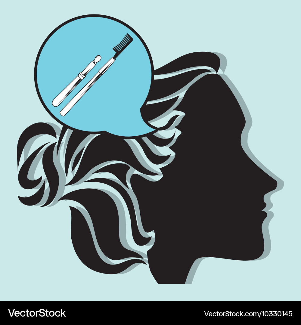Silhouette cosmetic stylist icon Royalty Free Vector Image