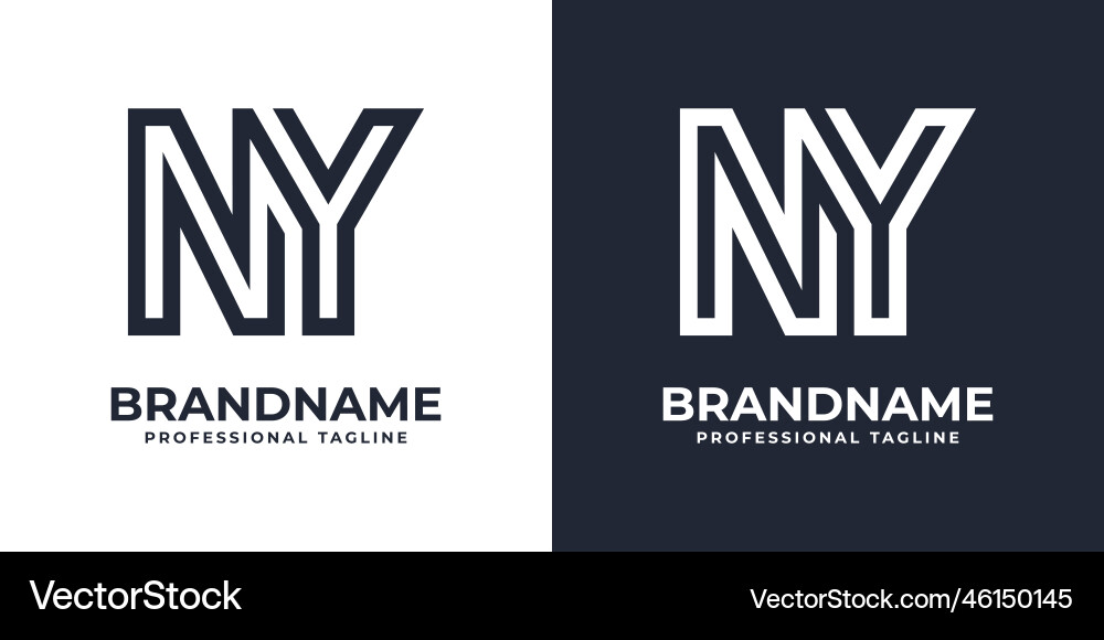 Simple ny monogram logo suitable for any business Vector Image