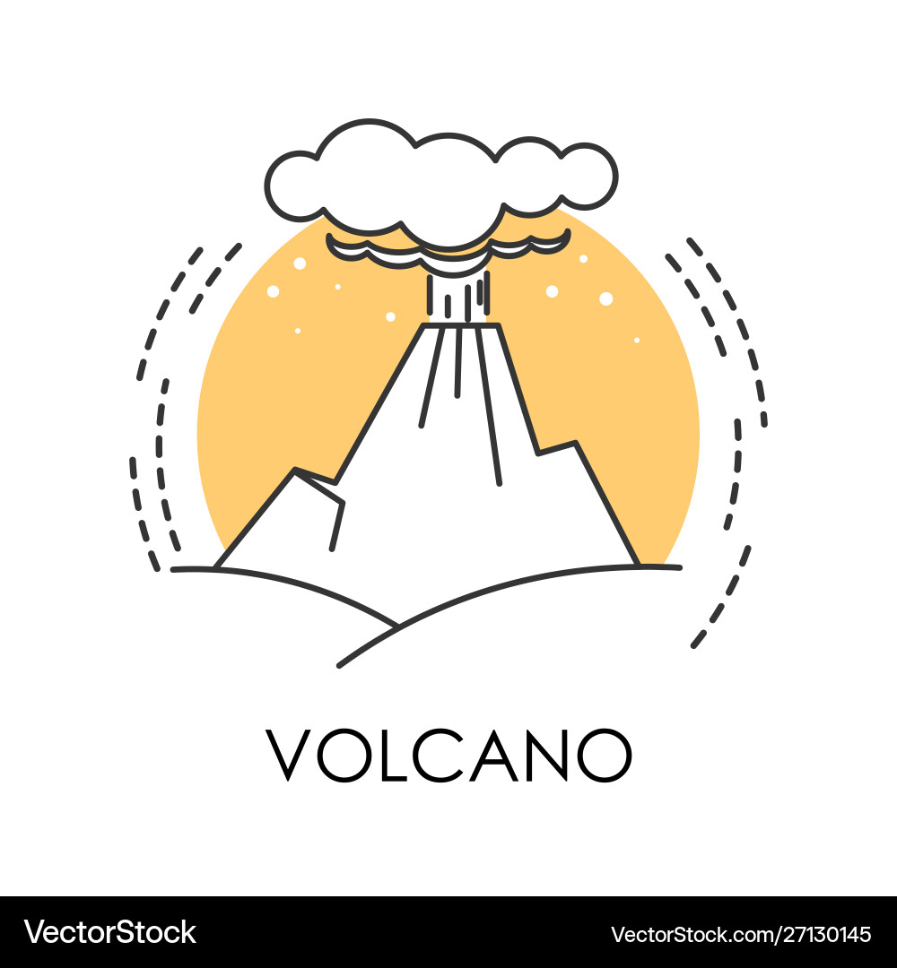 Volcano isolated icon volcanic eruption natural Vector Image