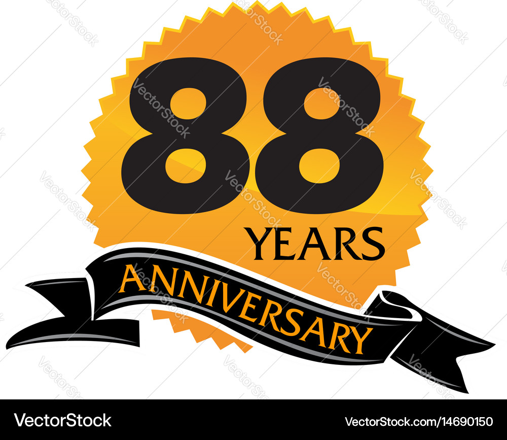 88 years ribbon anniversary Royalty Free Vector Image