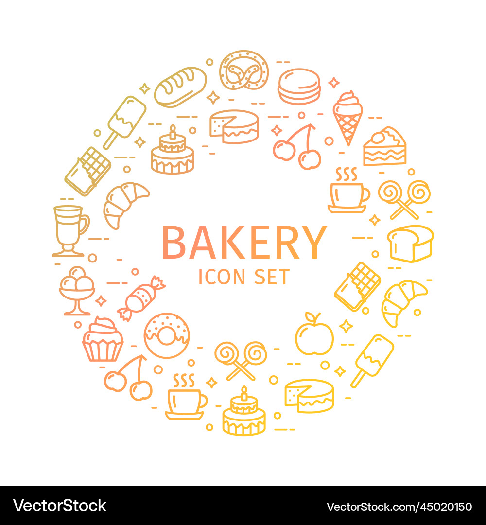 Bakery round design template thin line icon Vector Image