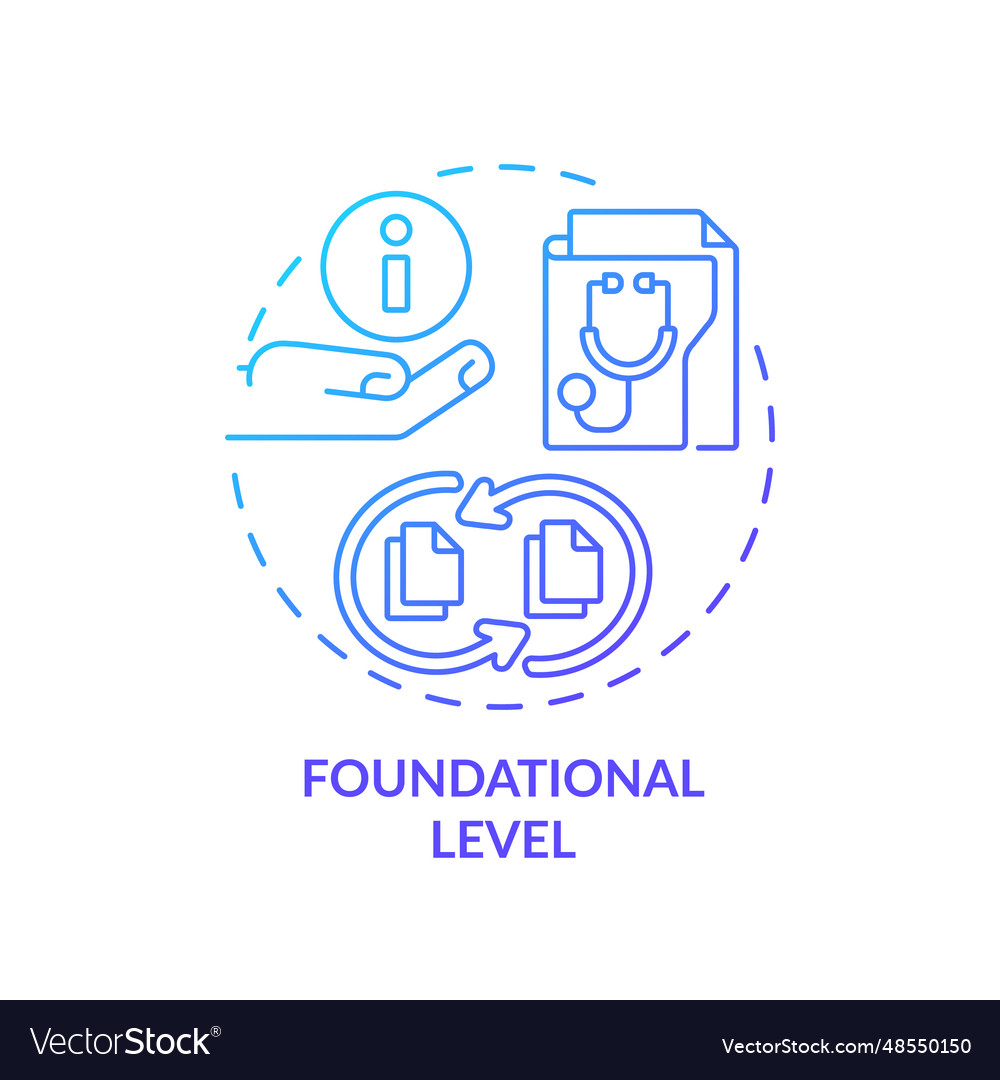 Blue linear gradient icon foundational level Vector Image